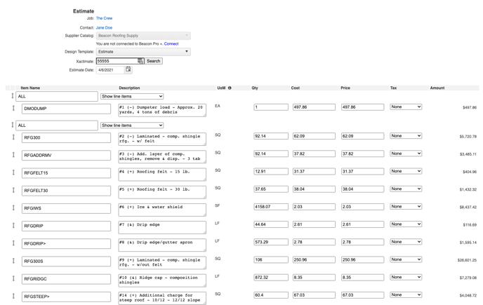 How do I use the Xactimate/XactAnalysis integration?